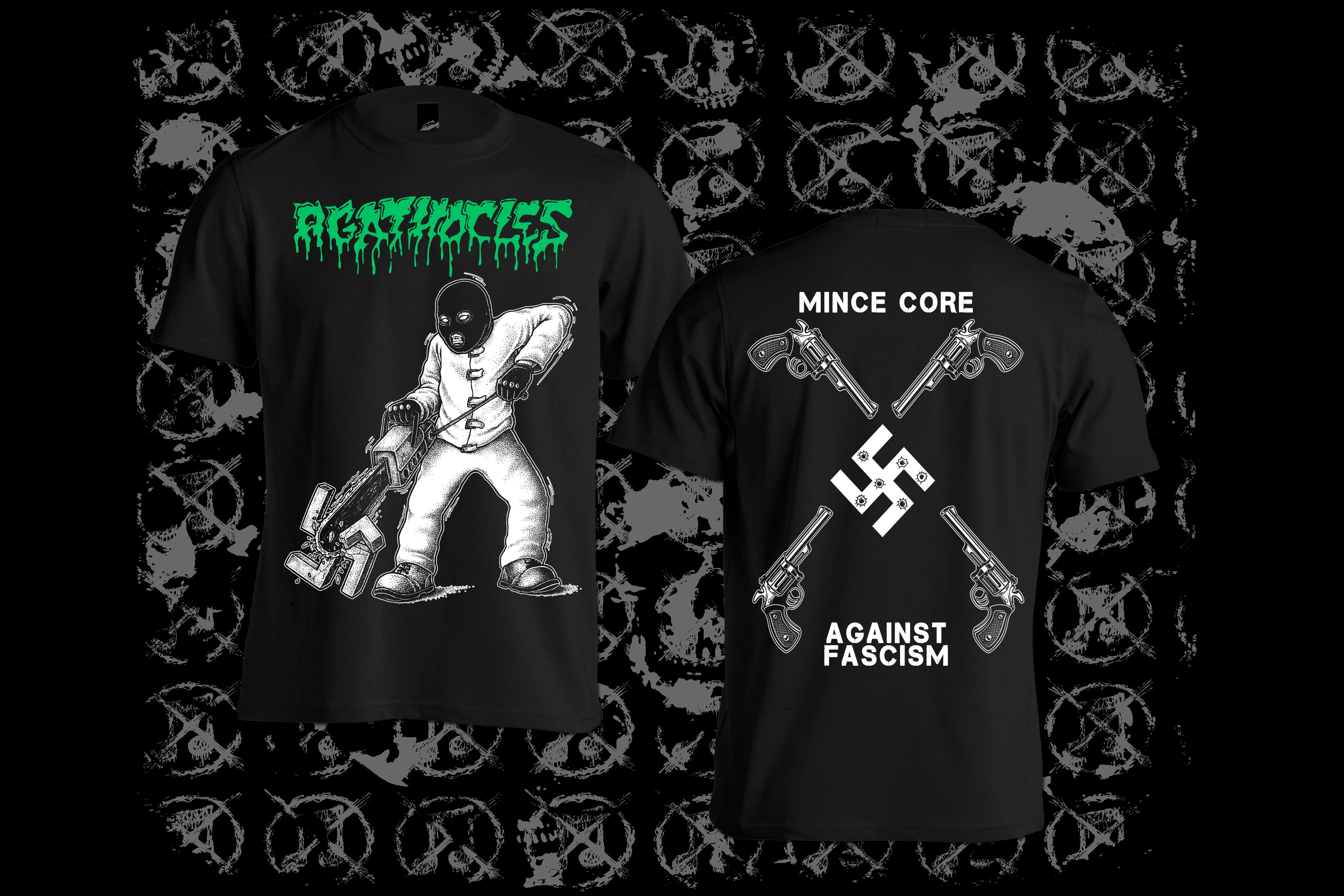 AGATHOCLES - Mince Core Agaist Fascism T-shirt – grindfather.prod