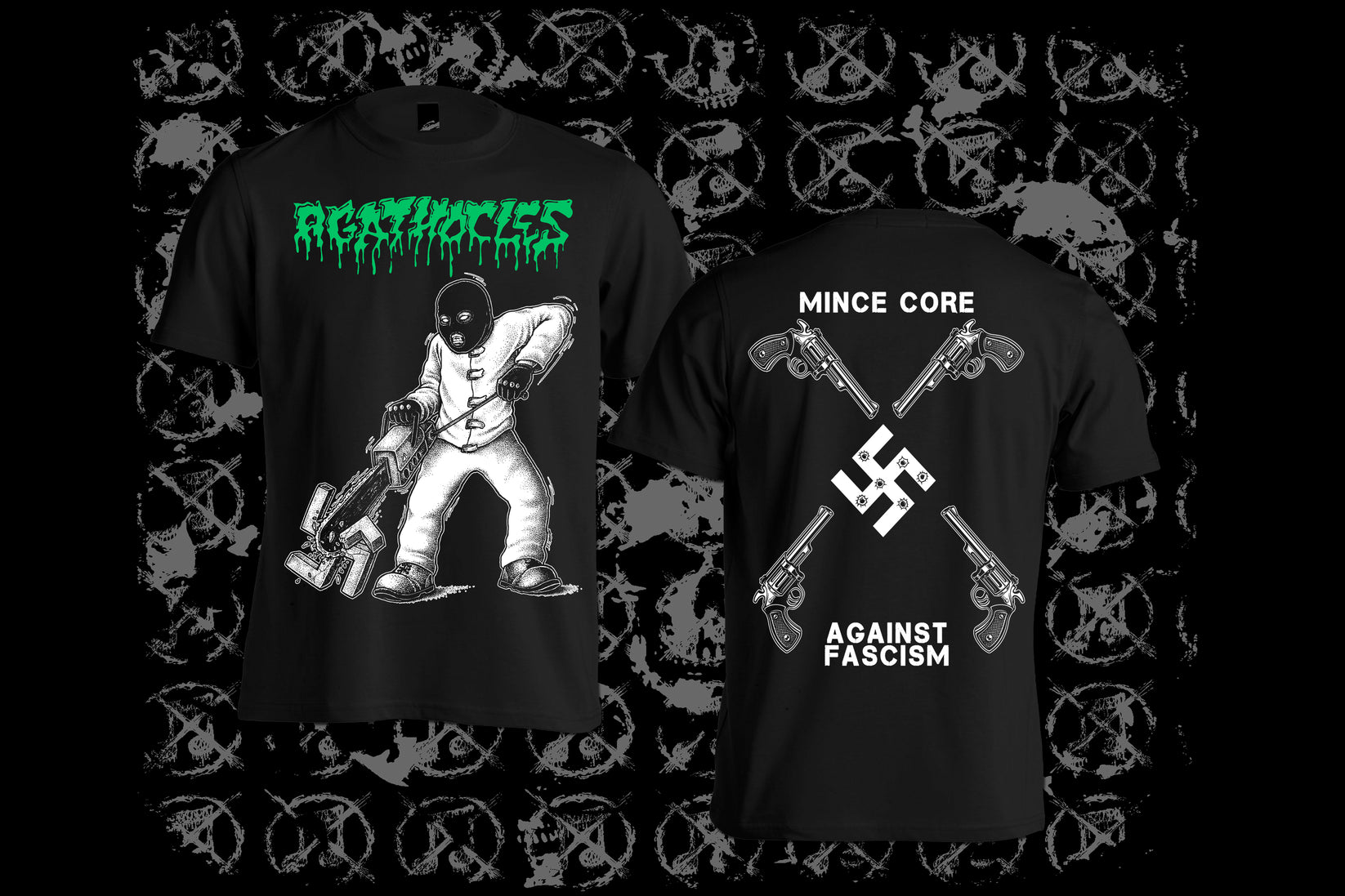 AGATHOCLES - Mince Core Agaist Fascism T-shirt – grindfather.prod