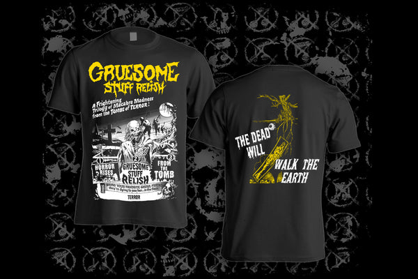 GRUESOME STUFF RELISH - Horror Rises from The Tomb T-shirt ...